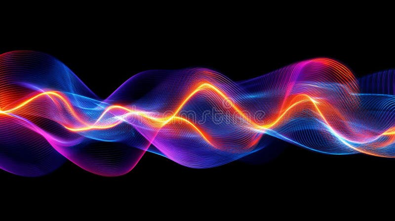 Abstract Colorful Waveform Digital Art Design Stock Illustration ...