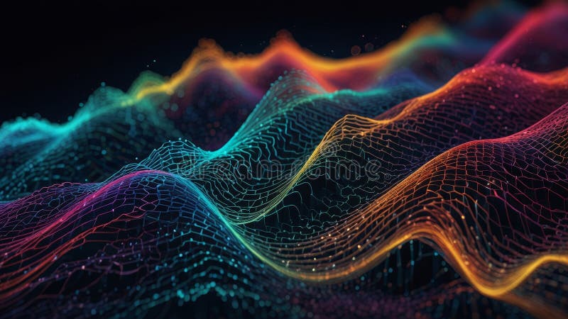 Abstract Colorful Waveforms Stock Illustration - Illustration of pattern, electronic: 323844752