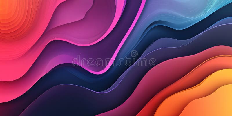 Abstract Colorful Waves Background with Vibrant Gradient Layers in ...