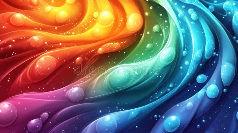 Abstract Colorful Waves with Bubbles and a Gradient Effect Stock ...