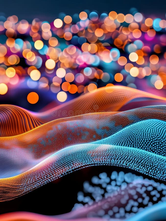 Abstract Colorful Waves with Dynamic Lights Symbolizing Energy ...