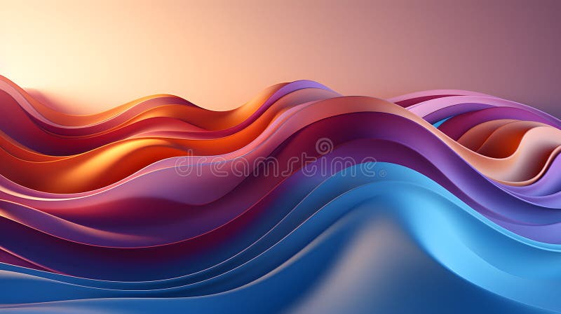 Abstract Colorful Waves: a Dynamic Visual Symphony Stock Illustration ...