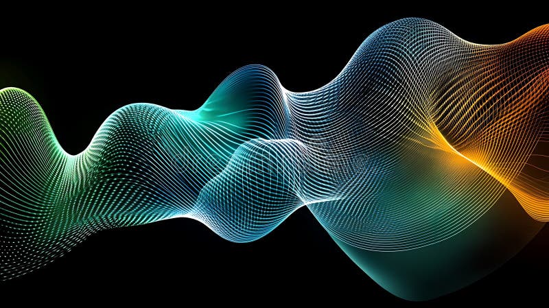 Abstract Colorful Waves Flowing Dynamically through Space Stock ...