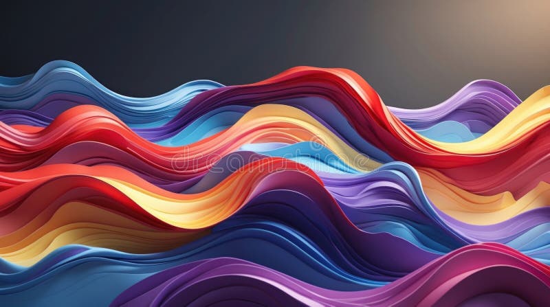 Abstract Colorful Waves in Motion Design Artwork Stock Illustration ...