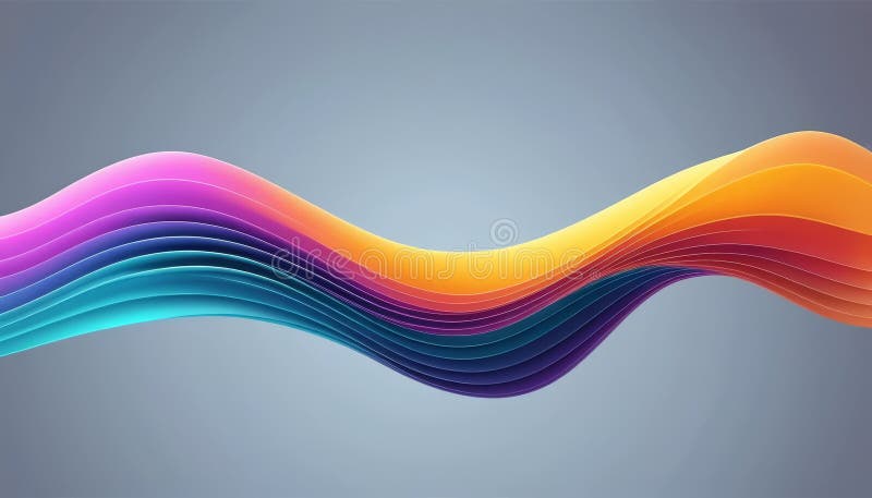 Abstract Colorful Waves in Motion on a Soft Gradient Background. Stock ...