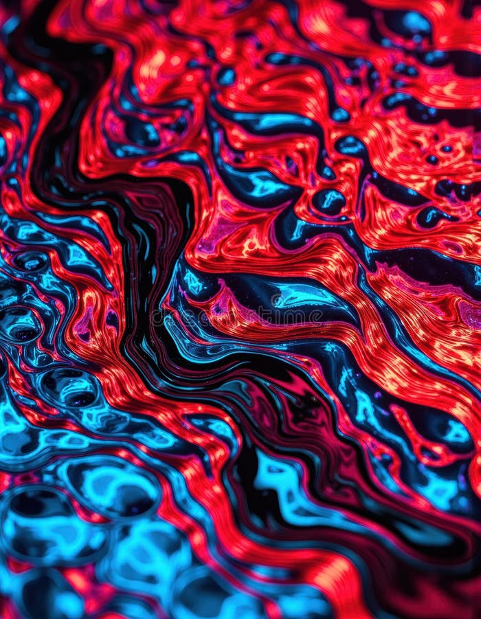 Abstract Colorful Waves of Red and Blue Liquid Texture Stock Photo ...