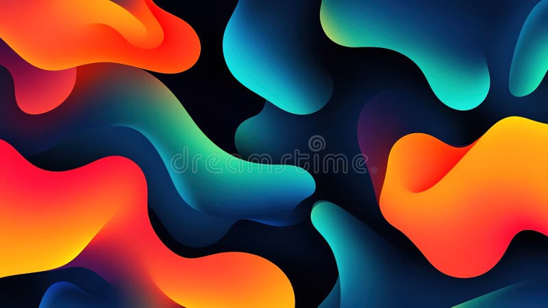 Abstract Colorful Waves with Smooth Gradients and a Dark Background ...
