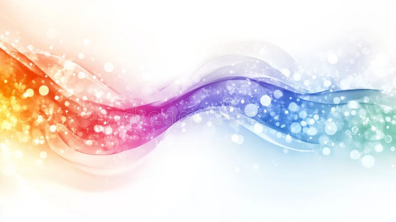 Abstract Colorful Waves with Sparkling Lights Background Stock ...