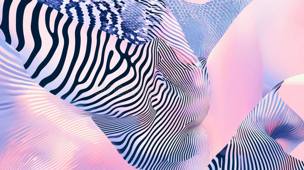 Abstract Colorful Waves with Striped Patterns Creating a Mesmerizing ...