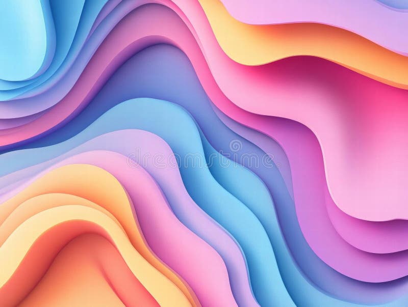 Abstract Colorful Wavy Background - Soft Pastel Colors Stock ...