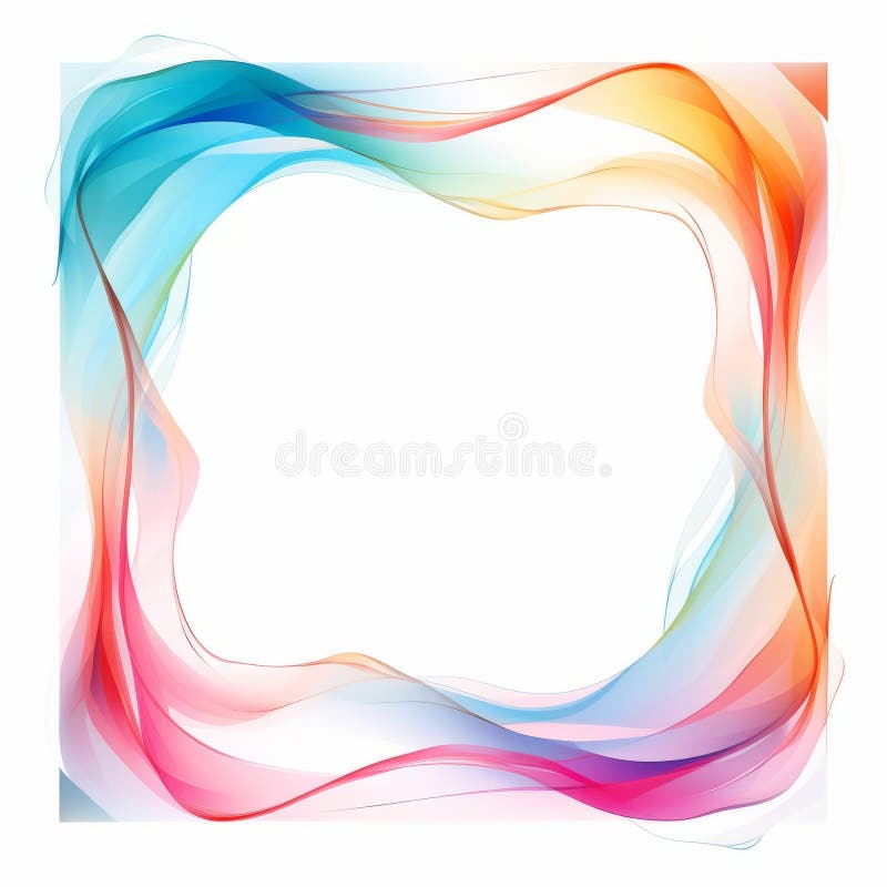 Abstract Colorful Wavy Frame on White Background Stock Illustration ...