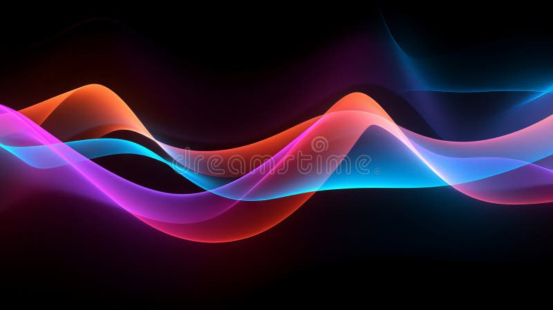 Abstract Colorful Wavy Lines on a Black Background. Illustration Stock ...