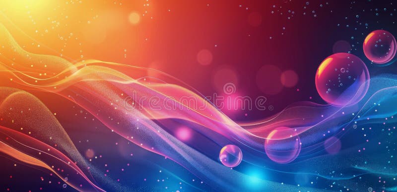 Abstract Colorful Wavy Liquid Background with Bubbles Stock Image ...