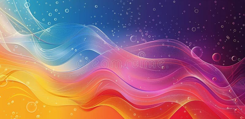 Abstract Colorful Wavy Liquid Background with Bubbles Stock Photo ...