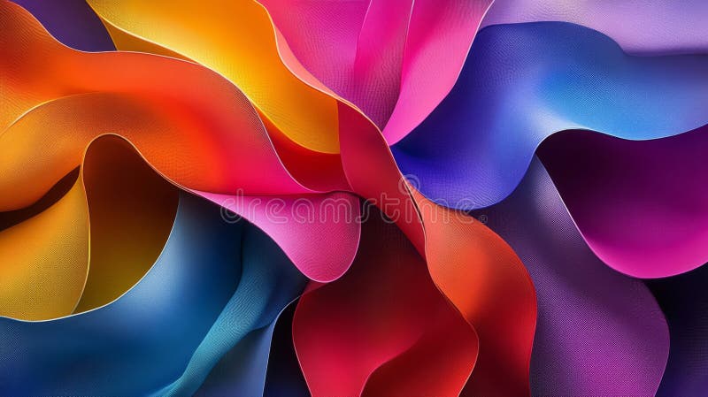 Abstract Colorful Wavy Paper Forms Stock Illustration - Illustration of ...
