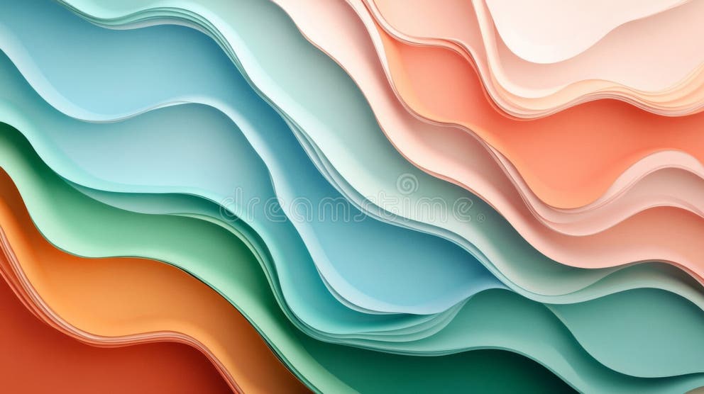 Abstract Colorful Wavy Paper Texture Background Stock Illustration ...