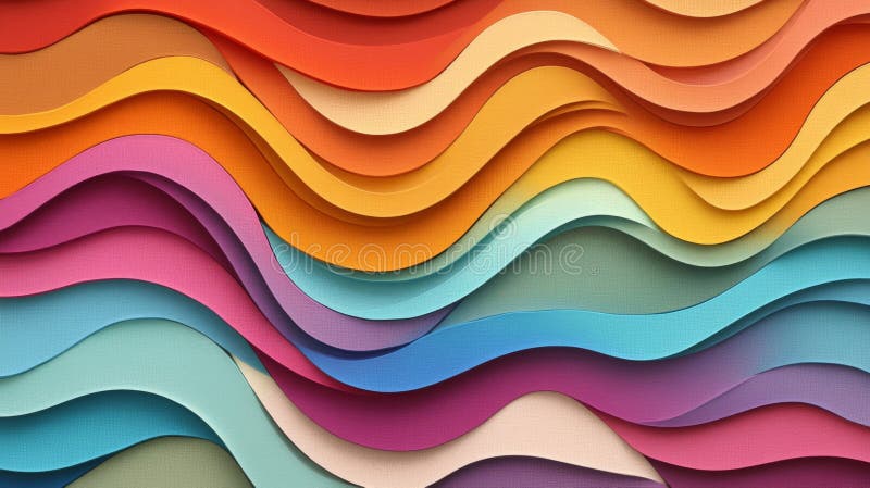 Abstract Colorful Wavy Paper Texture Background Stock Illustration ...