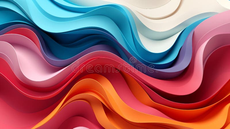 Abstract Colorful Wavy Paper Texture Background AI Generated Stock ...