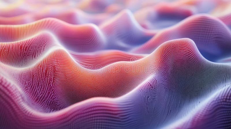 Abstract Colorful Wavy Particle Field Digital Art Stock Illustration ...