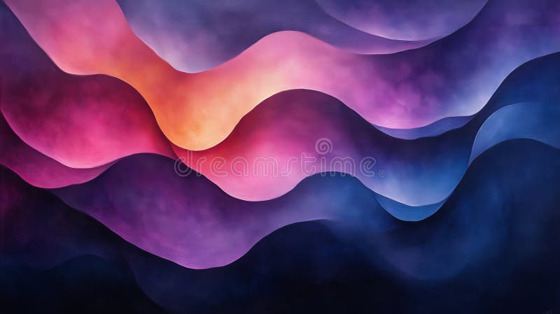 Abstract Colorful Wavy Background with Overlapping Translucent Layers ...