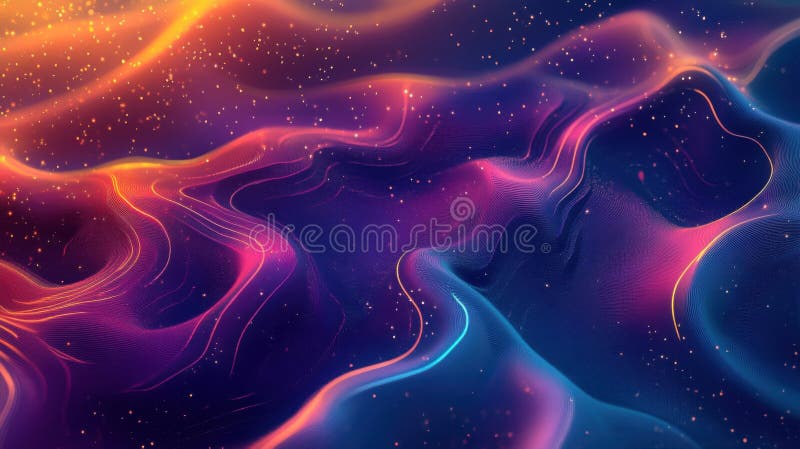 Abstract Colorful Wavy Pattern with Light Effects and Glittering ...