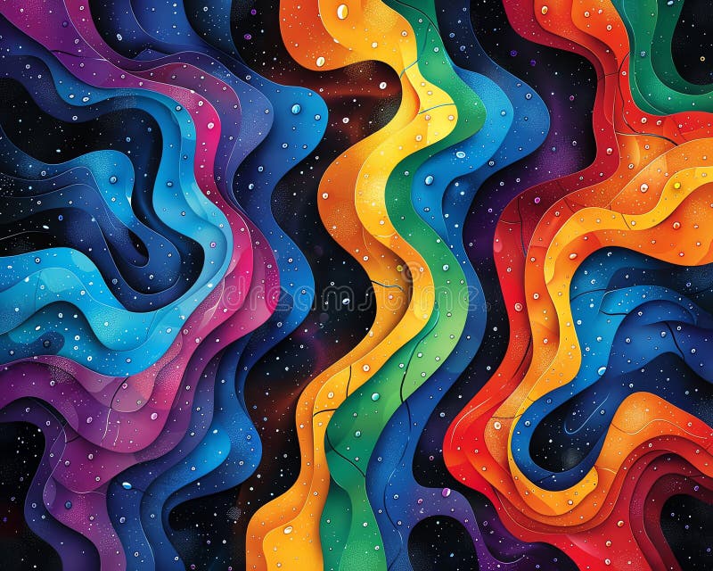 Abstract Colorful Wavy Pattern with Space Background Stock Photo ...