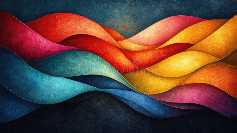 Abstract Colorful Wavy Ribbons Background Design Blurs Stock ...