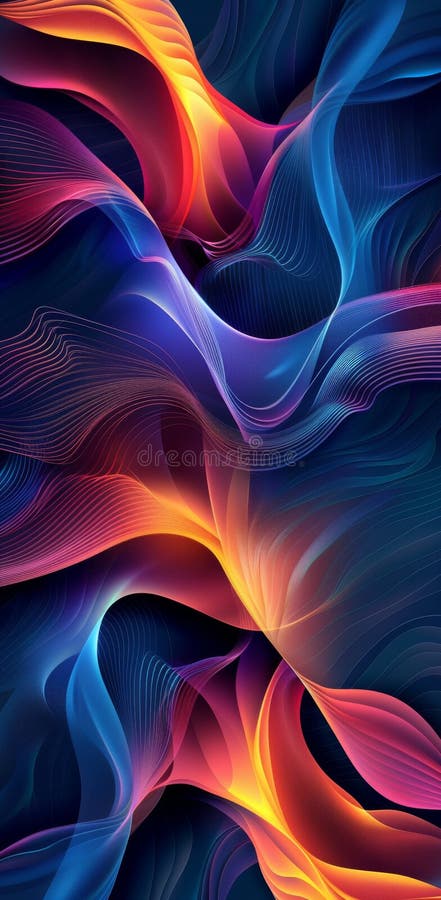 Abstract Colorful Wavy Wallpaper with Vibrant Design and Dynamic Flow ...