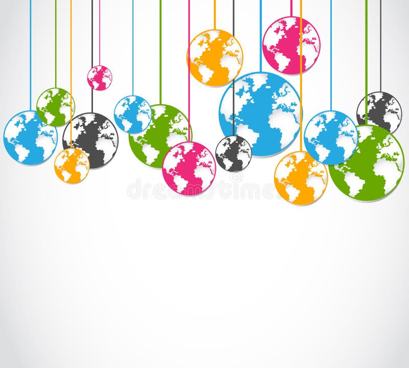Abstract Colorful World Globes Stock Vector - Illustration of design ...