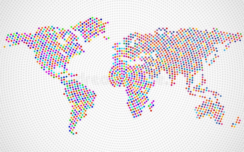 Abstract Colorful World Map Stock Illustration - Illustration of ...