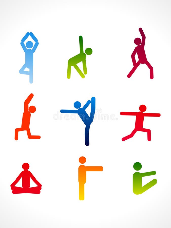 Abstract Colorful Yoga Angles Stock Vector - Illustration of pose ...