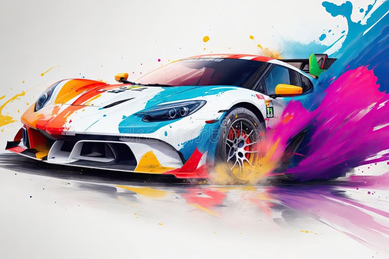 Abstract Colorfull Race Car Background, Ai Generative Stock ...