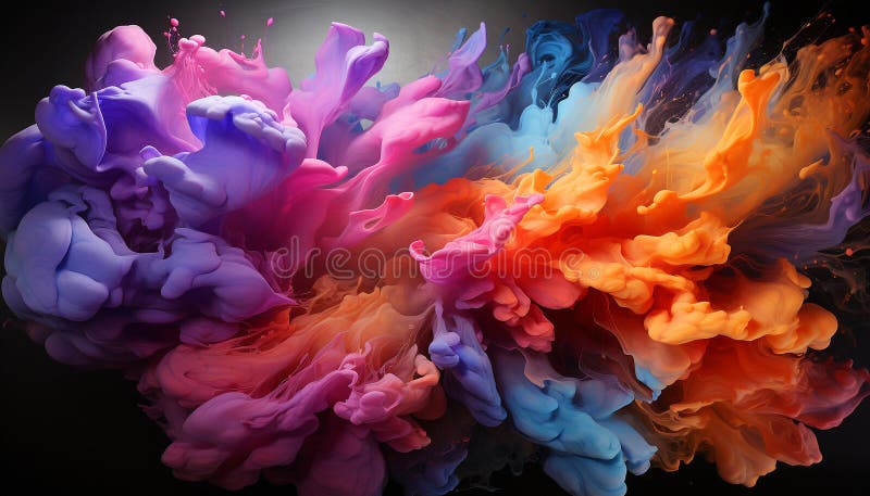 Abstract Colors Exploding in Vibrant Waves of Liquid Generated by AI ...