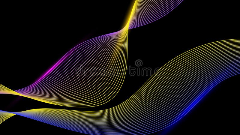 Abstract Colors Lines Lighting Effect on Dark Background Stock Vector ...