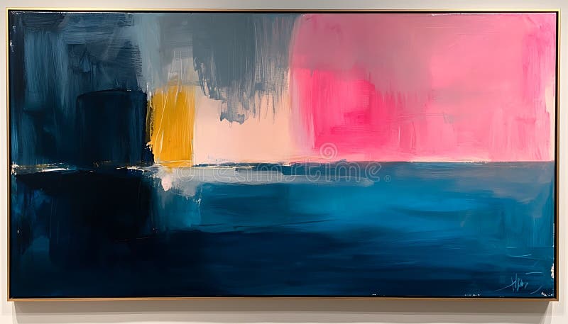 Abstract Colors Painting on Display in Art Gallery Stock Image - Image ...