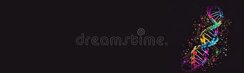 Abstract Colour Dna on a Black Background Created with Generative Ai ...