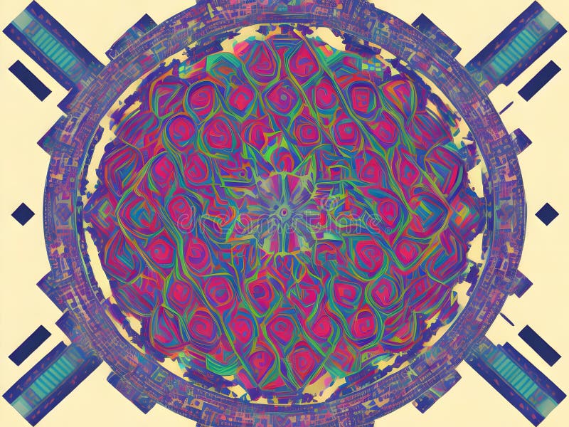 Abstract Coloured Pattern, Bold Geometric Figure with Intricate Pattern ...