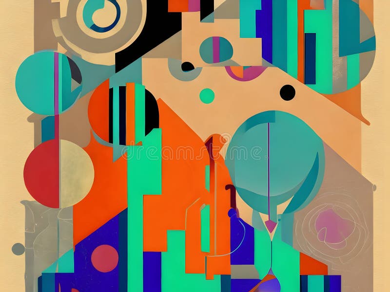 Abstract Coloured Pattern, Bold Geometric Figure with Intricate Pattern ...