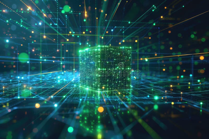 Abstract Colourful Background, Data Transfer on Cloud Internet Concept ...