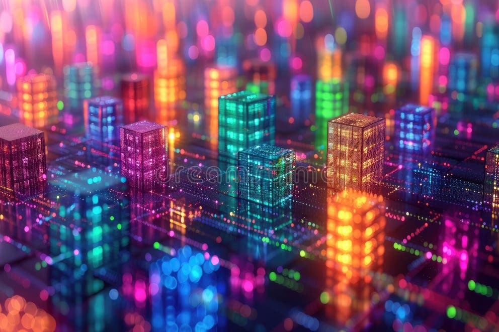 Abstract Colourful Background, Data Transfer on Cloud Internet Concept ...