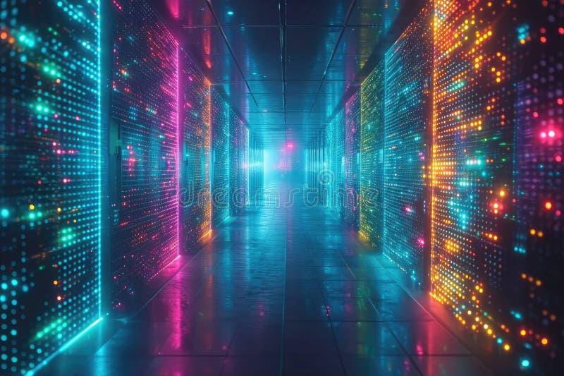 Abstract Colourful Background, Data Transfer on Cloud Internet Concept ...