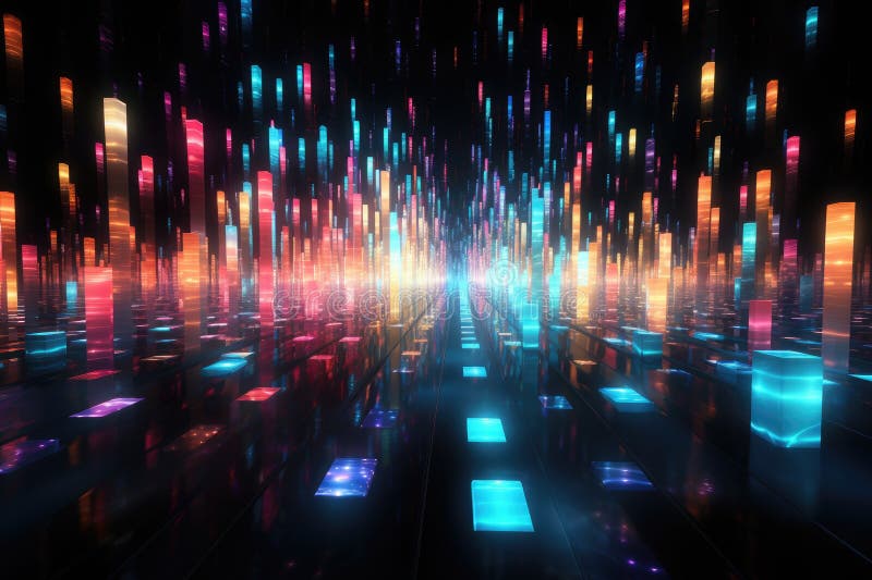 Abstract Colourful Background, Data Transfer Concept. Generative AI ...