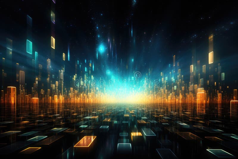 Abstract Colourful Background, Data Transfer Concept. Generative AI ...