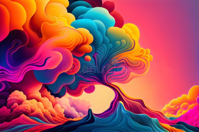 Abstract Colourful Background with Dynamic Effect. Psychedelic Design ...