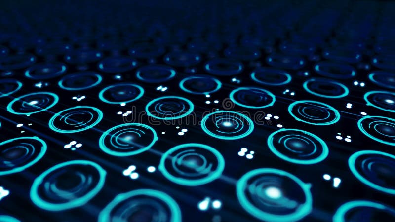 Abstract, Colourful, Blue Circles and Floating Dots, Seamless Loop ...