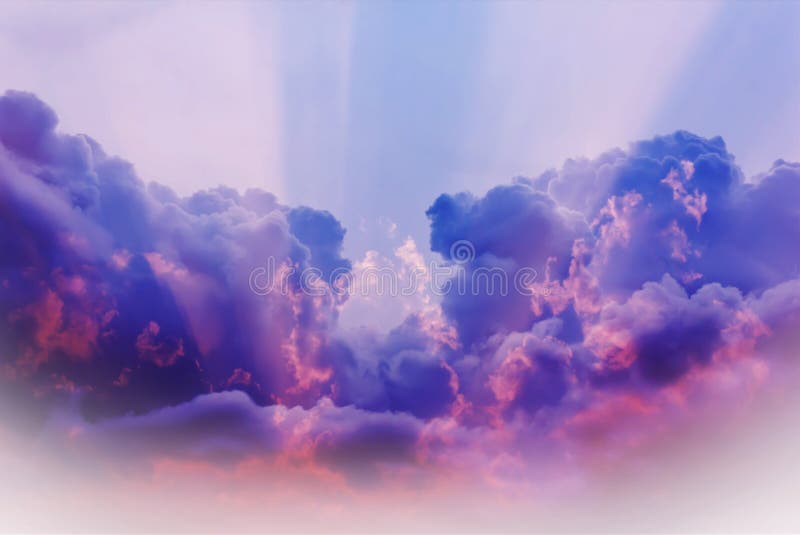 Fancy Dreamy Puffy Clouds on Pink Heaven Sky Stock Image - Image of ...