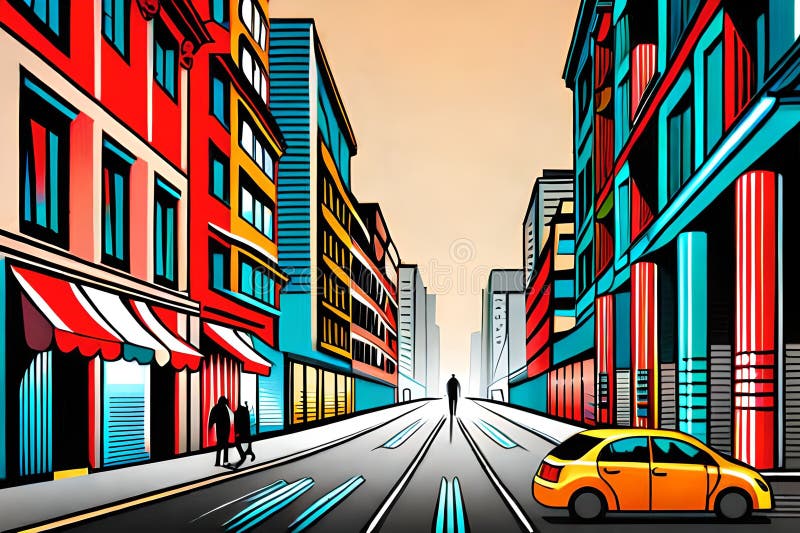 Abstract Colourful City Lines As Graffitti Stock Illustration ...