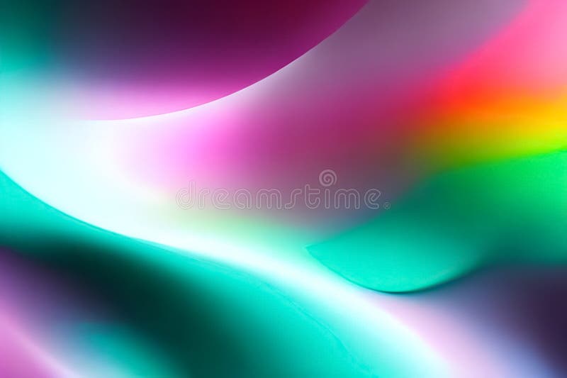 Abstract Colourful Curved Waves in Motion. Gradient Design, Fluid, Iridescent, Holographic ...
