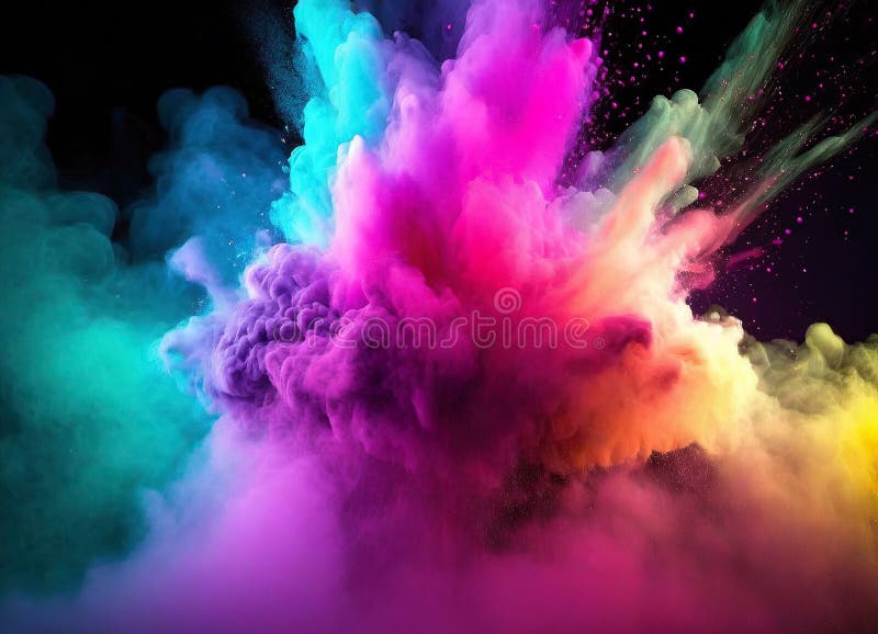Abstract Colourful Fluid Smoke Powder Stock Illustration - Illustration ...