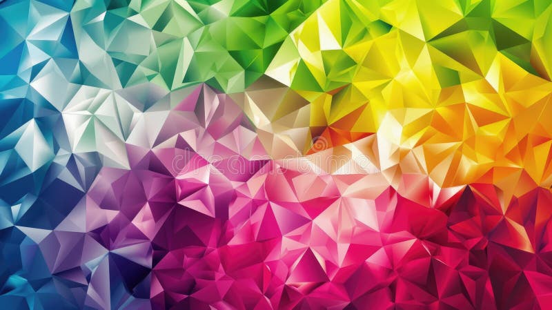 Abstract Colourful Geometry Polygon with Multiple Shade, Hue, and ...